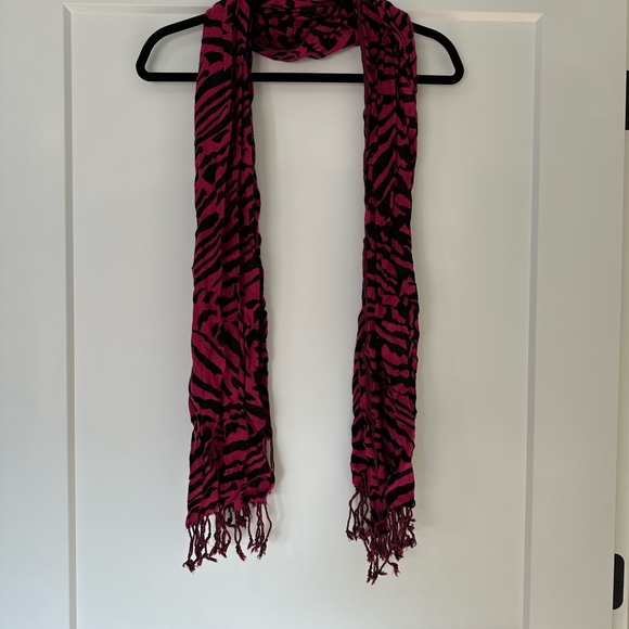 Accessories | Zebra Print Scarf Pink And Black | Poshmark
